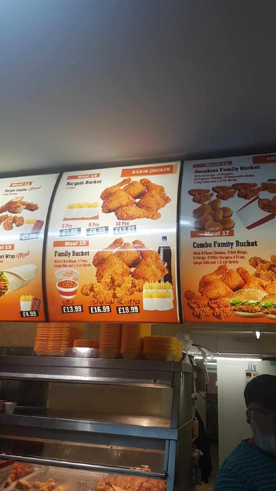 Menu at Kickin Chicken restaurant, London, 232 Chingford Mount Rd