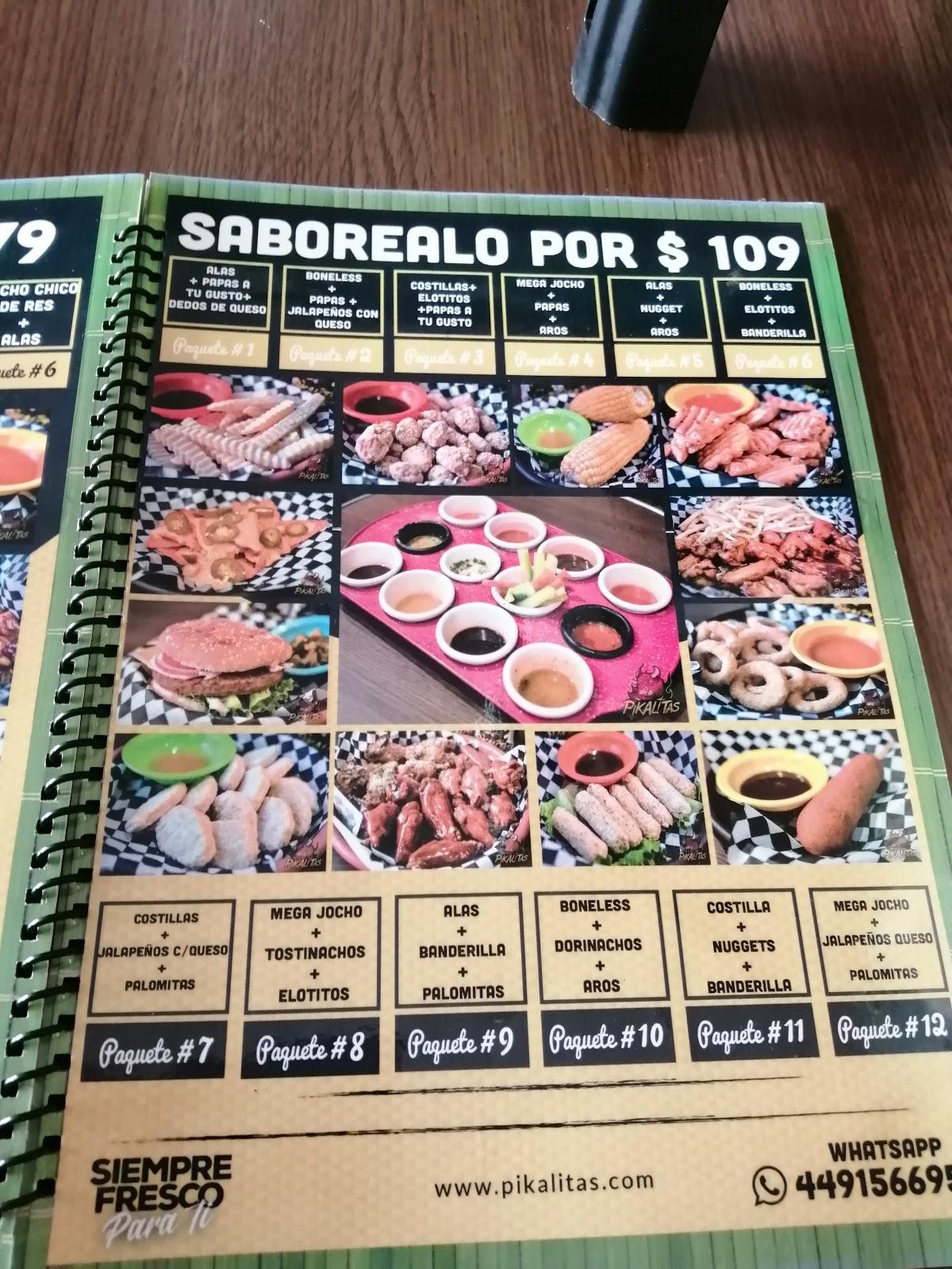 Menu at Pikalitas San Felipe restaurant, Aguascalientes