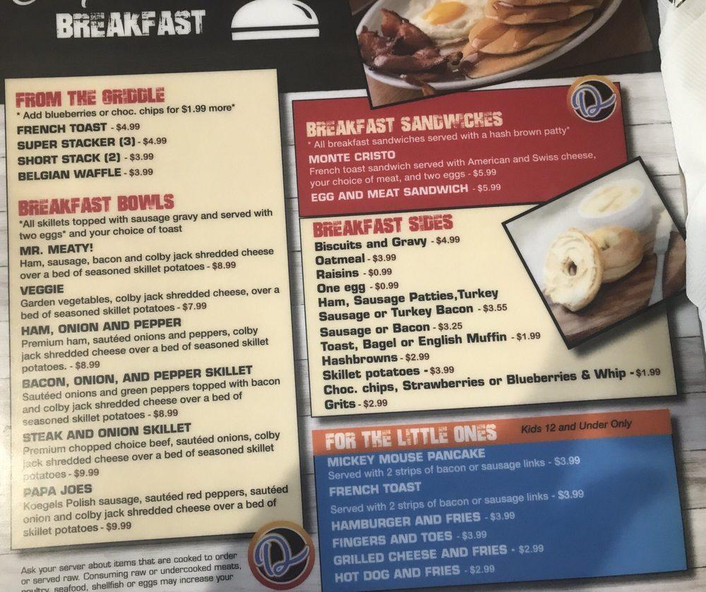 Menu at Dom's Diner restaurant, Flint
