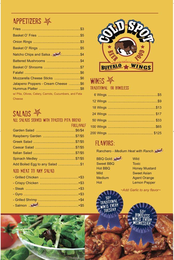 Menu at The Cold Spot pub & bar, Charleston, Washington St W
