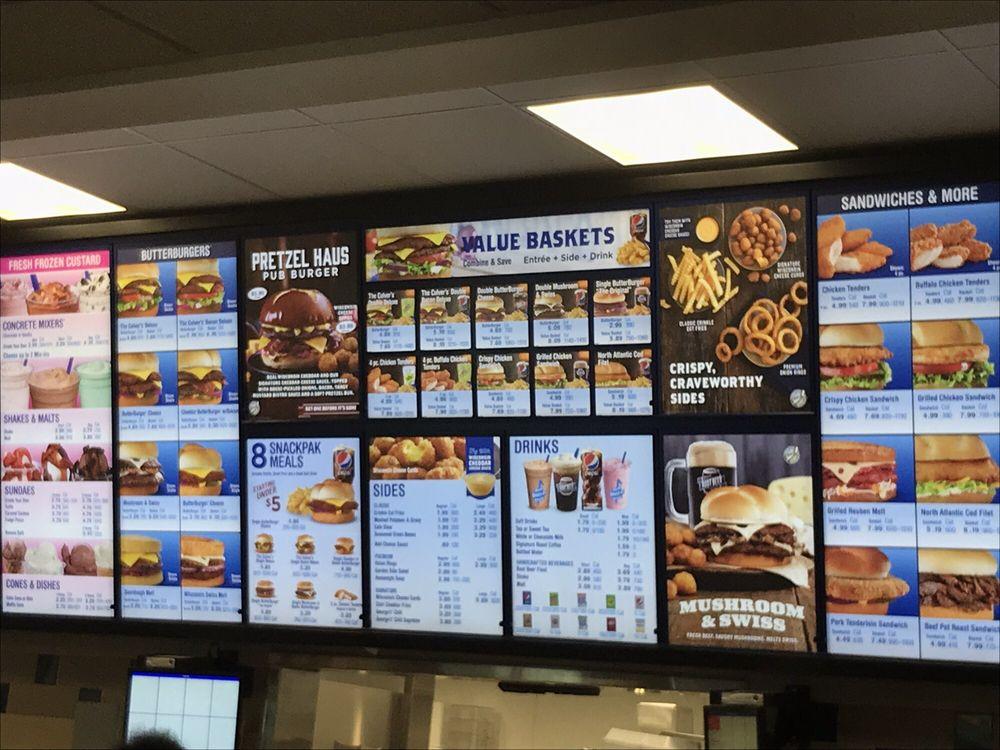 Menu at Culver's fast food, Savannah, 333 W Montgomery Cross Rd