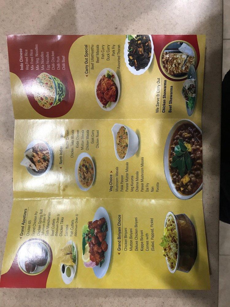 Menu at Grand Indian Kitchen restaurant, Missouri City, Hwy 6