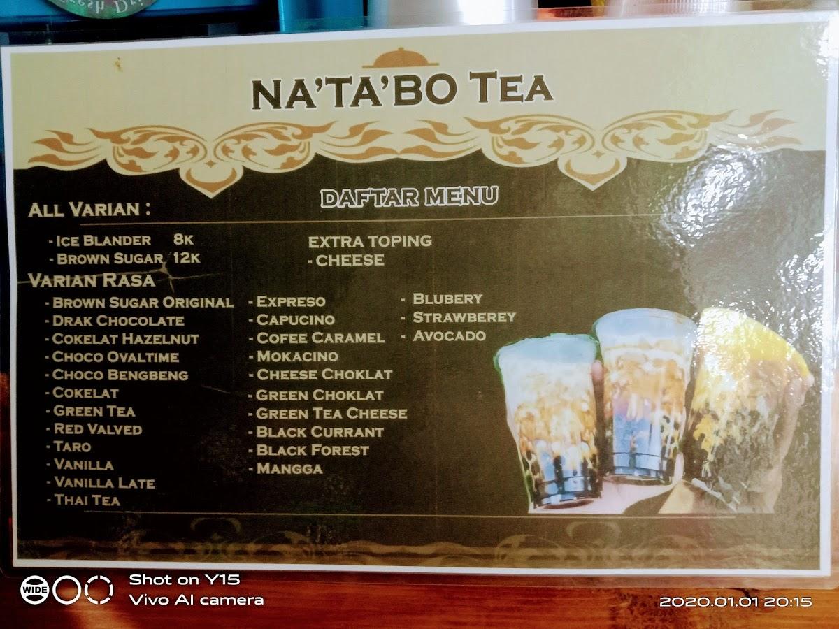 Menu at Na'ta'bo tea pub & bar, Cilegon