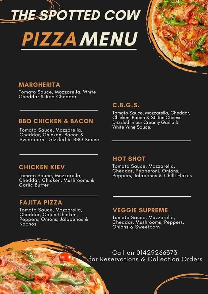 Menu at Spotted Cow pub & bar, Hartlepool, 31 The Grn