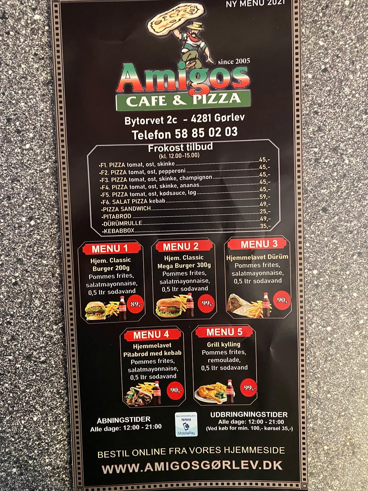 Menu at Amigos Cafe & Pizza, Gørlev