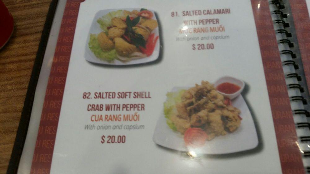 Menu at DJ Vietnamese Pho restaurant, Ingleburn