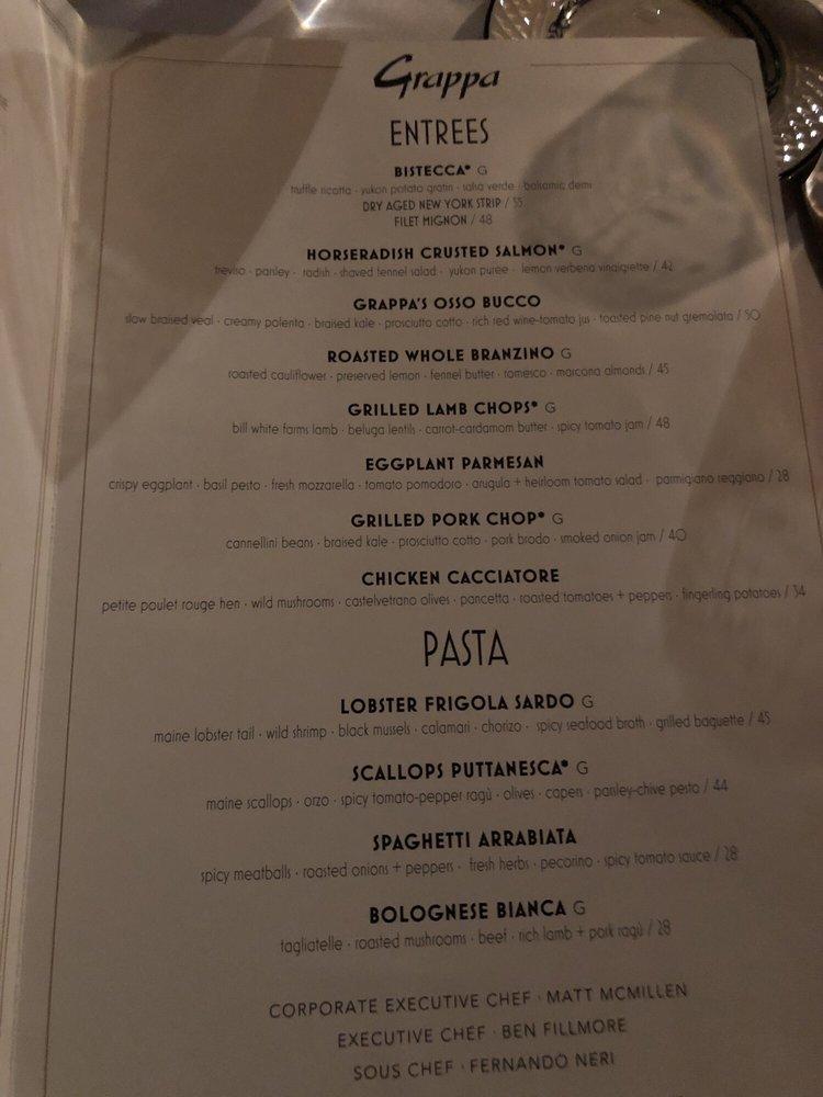 Menu at Grappa pub & bar, Park City, 151 Main St