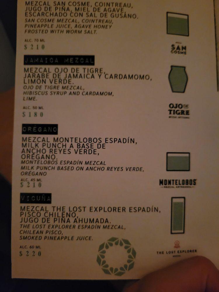 Menu at Licoreria Limantour pub & bar, Mexico City, Oscar Wilde 9