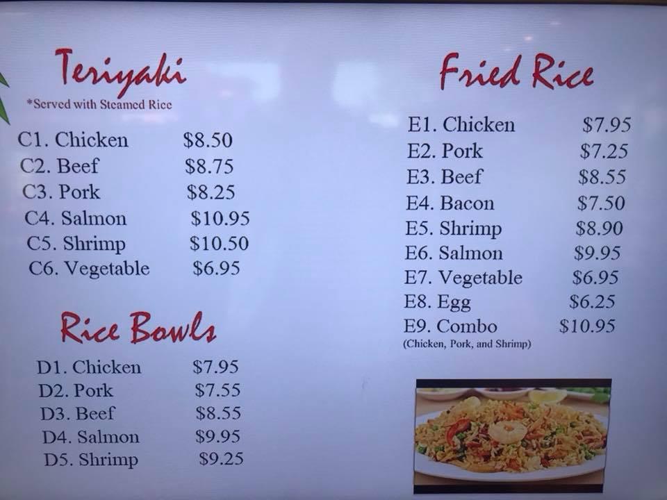 Menu at Teppanyaki Box pub & bar, Selah