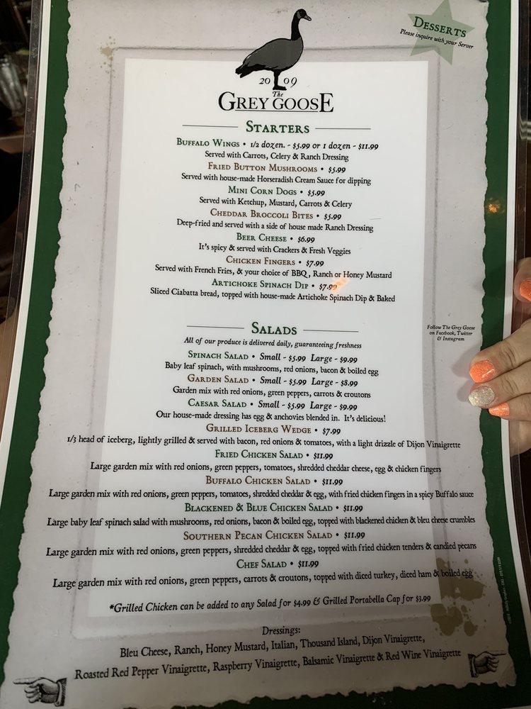 Menu at The Goose Lexington pub & bar, Lexington