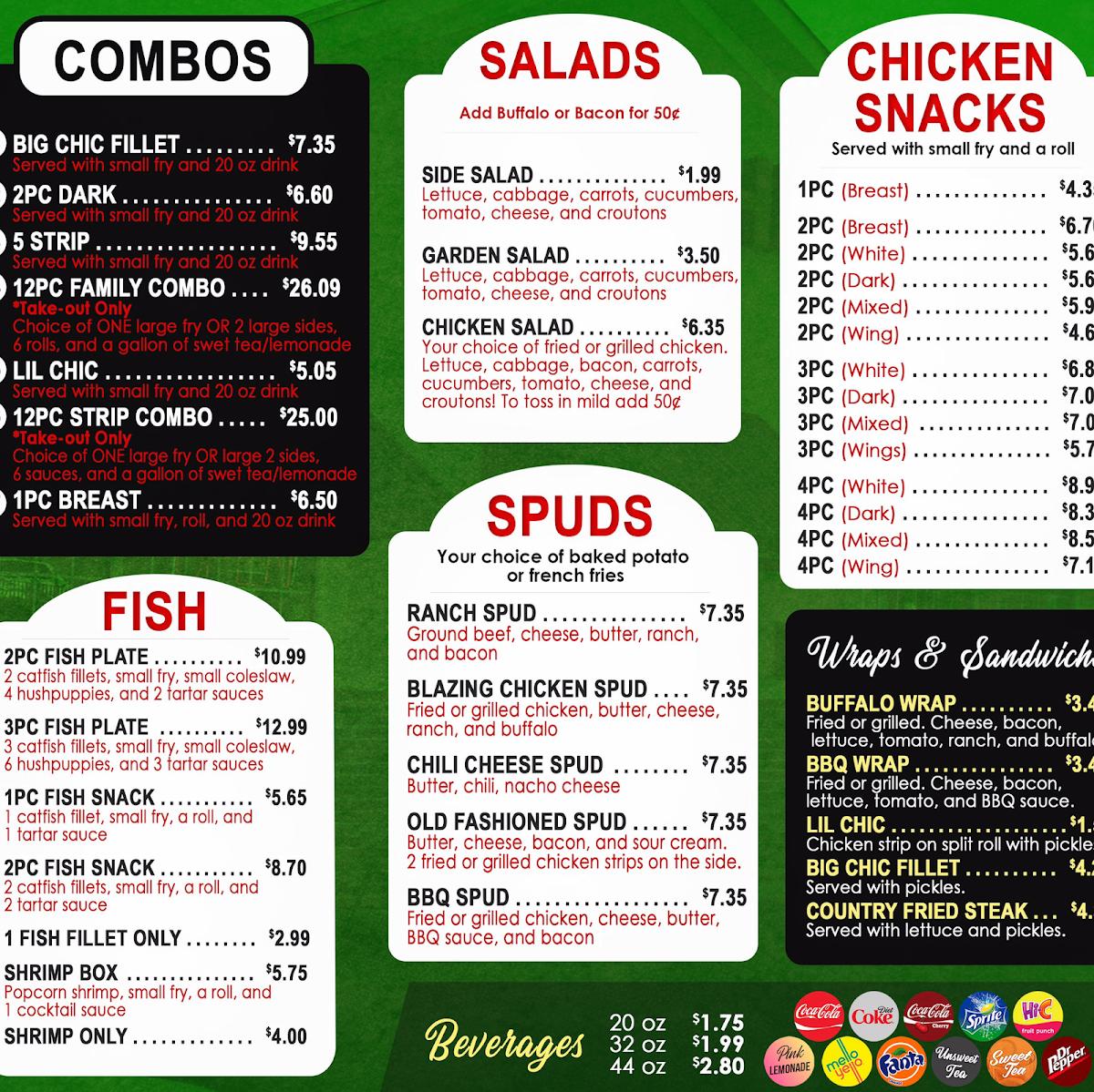 Menu at Big Chic restaurant, Barnesville, 139 Forsyth St