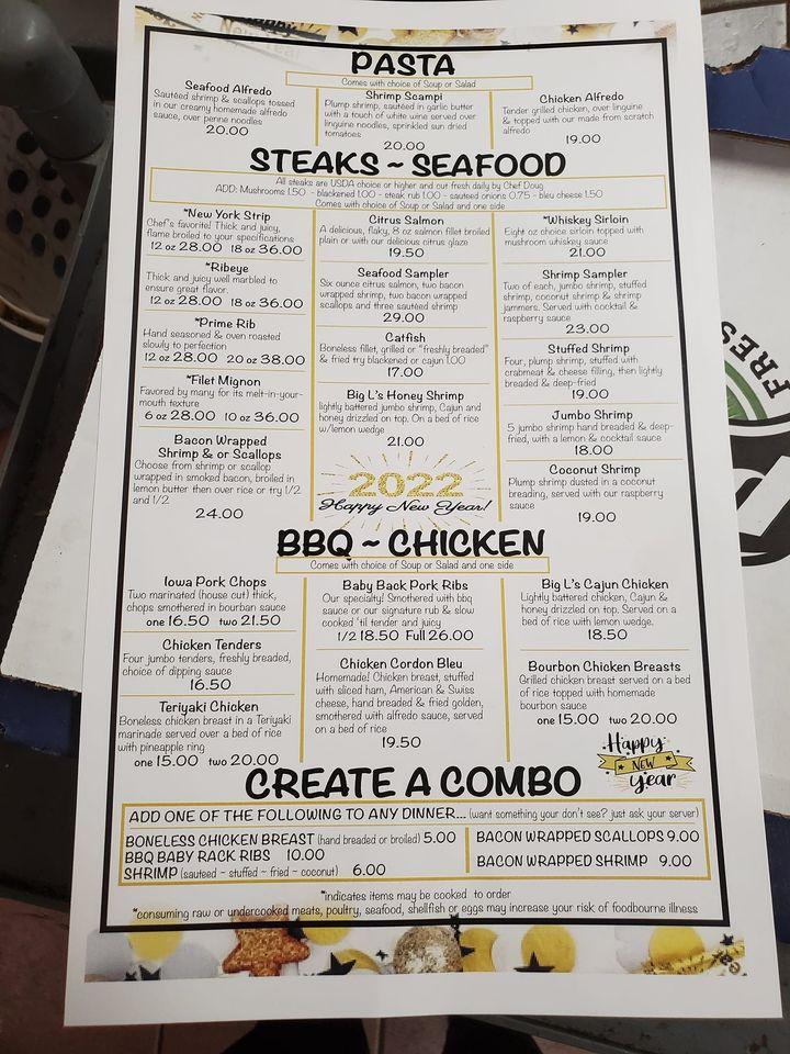 Menu at Hawkeye Restaurant, Keokuk