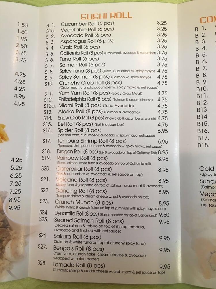 Carta del restaurante OEC Japanese Express, Georgetown