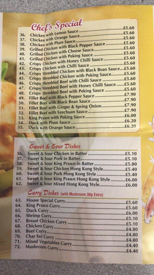 Menu at China gourmet dunblane restaurant, Brant