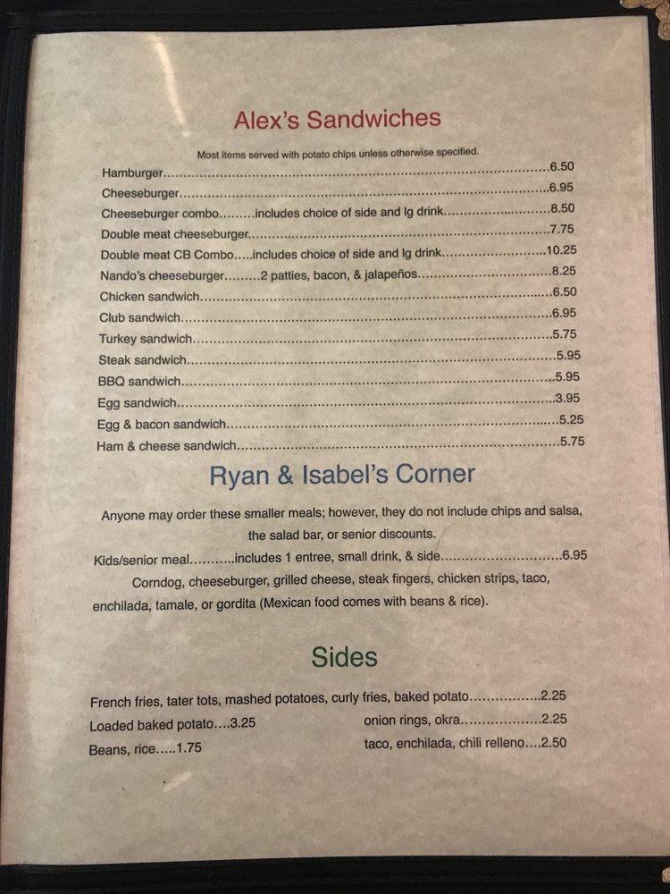 Menu at Jimenez Rancho Grande restaurant, Lovington