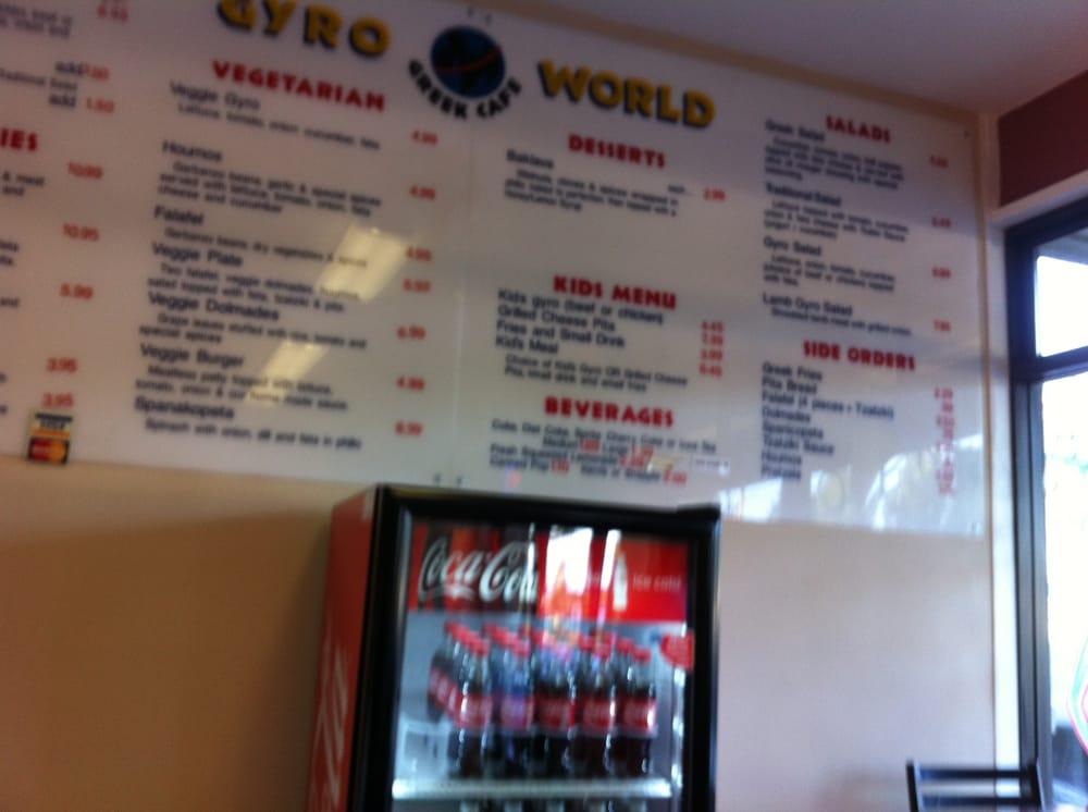 Menu at Gyro World restaurant, Kirkland