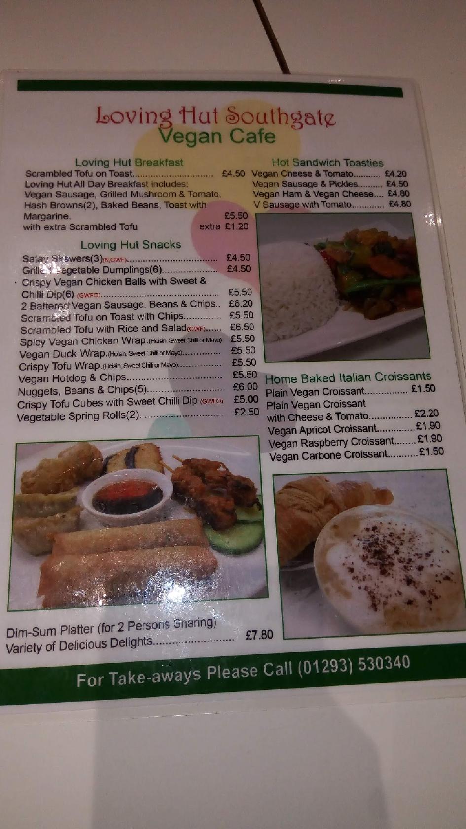 Menu at Loving Hut restaurant, Crawley, Southgate Parade