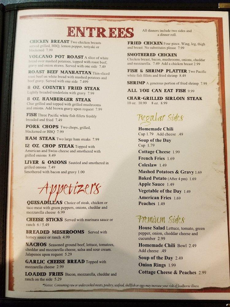 Menu at Rich's Cafe, Fort Wayne, Lower Huntington Rd