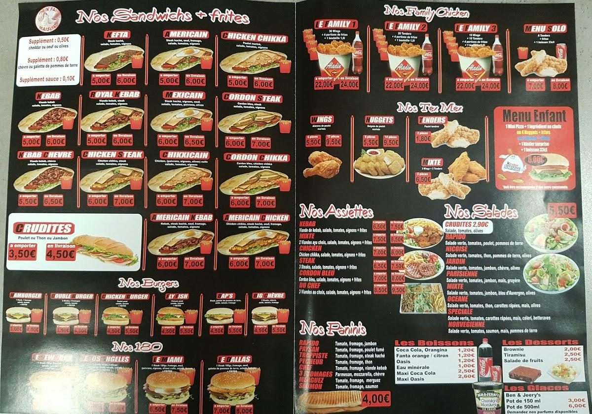 Menu at Aladin Pizza fast food, Sens