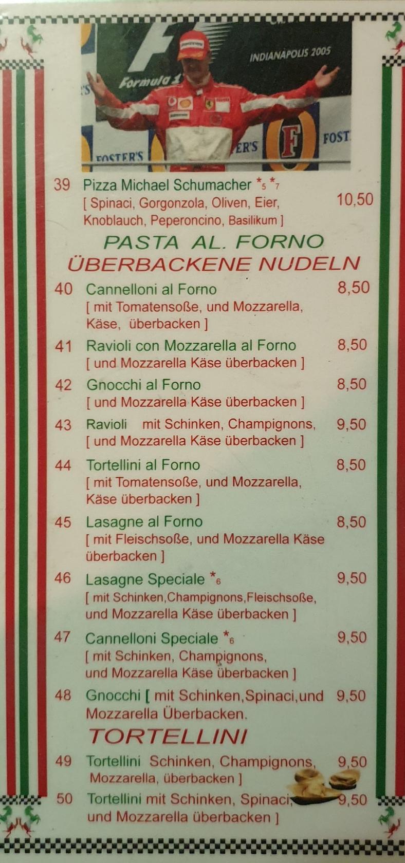 Speisekarte von Pizzeria Da Ciro, Düsseldorf