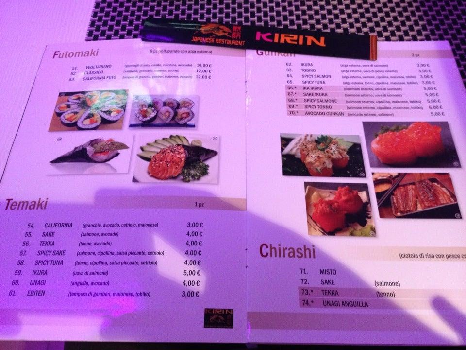 Menu da Kirin ristorante, Sona