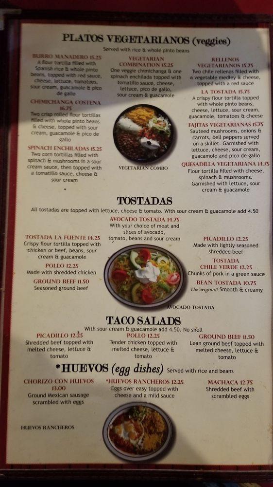 Menu at La Fuente restaurant, Renton, SE Petrovitsky Rd