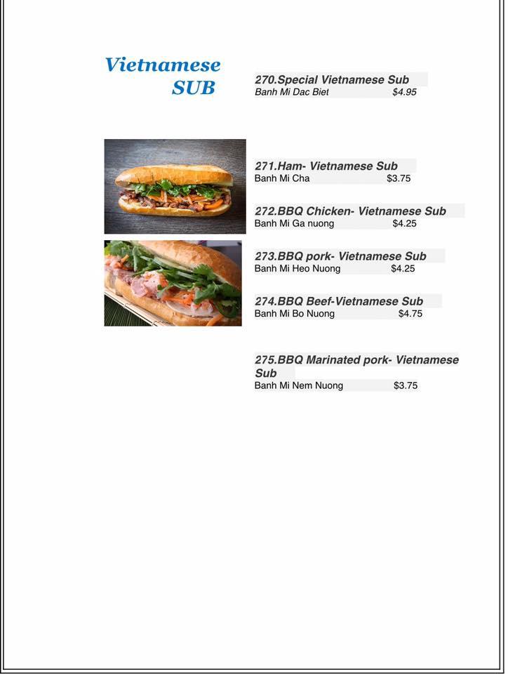 Menu at One 777 Vietnamese Restaurant, Winnipeg