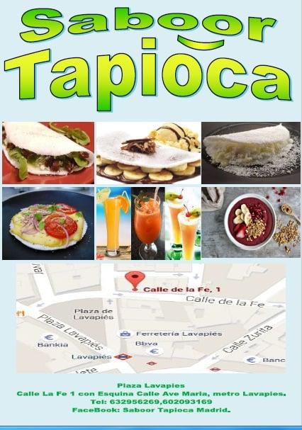 Menu at Sabor Tapioca pub & bar, Madrid