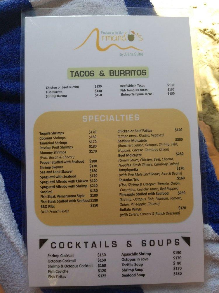 Carta de Maderas Restaurante, Zihuatanejo