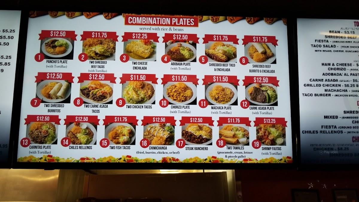 Menu at Mexican Taco Shop restaurant, Junction City