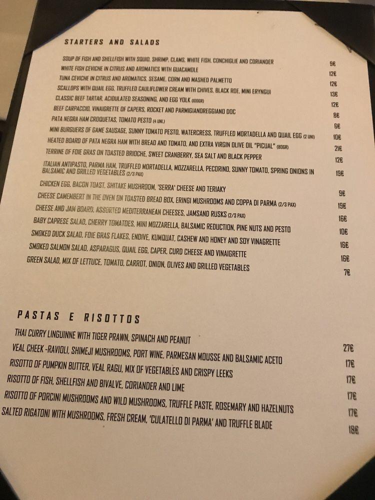 Menu at Flow Restaurant & Bar, Porto