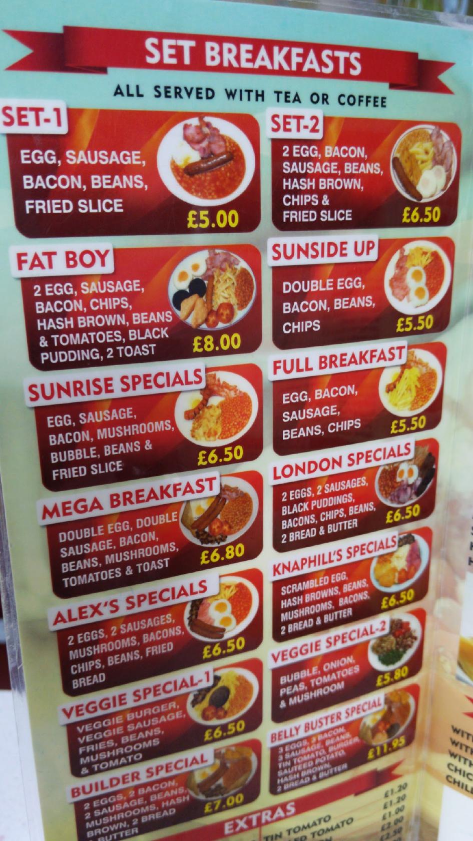 Menu at Knaphill Cafe, Woking