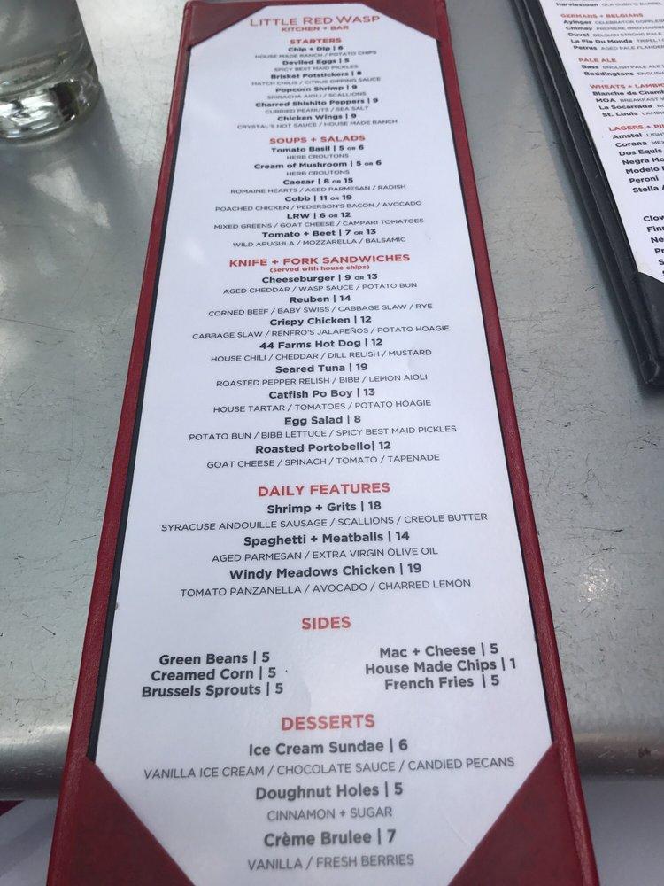 Menu at Little Red Wasp restaurant, Fort Worth