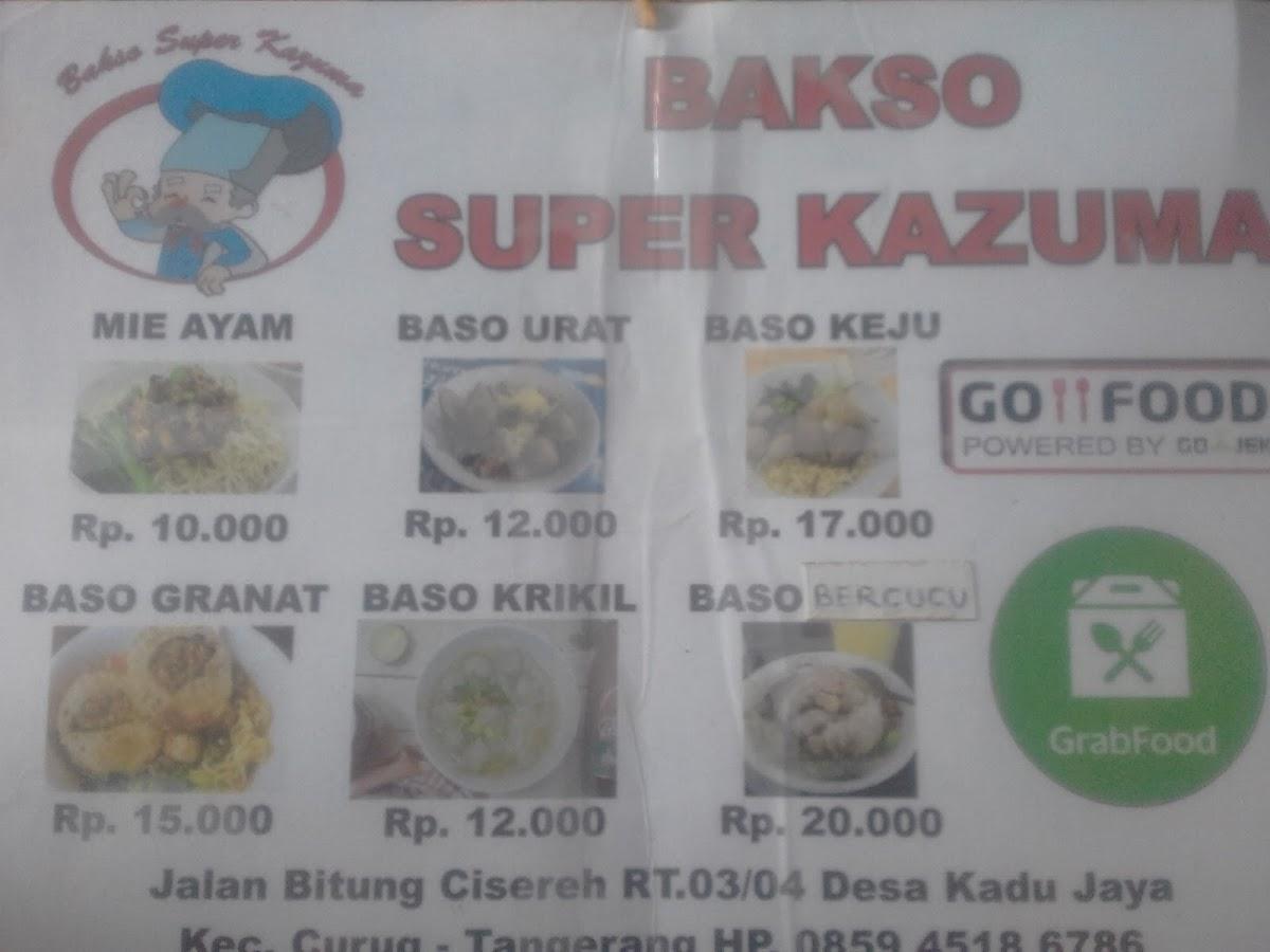 Menu at BASO SUPER KAZUMA restaurant, Tangerang, Jl. Veteran No.66