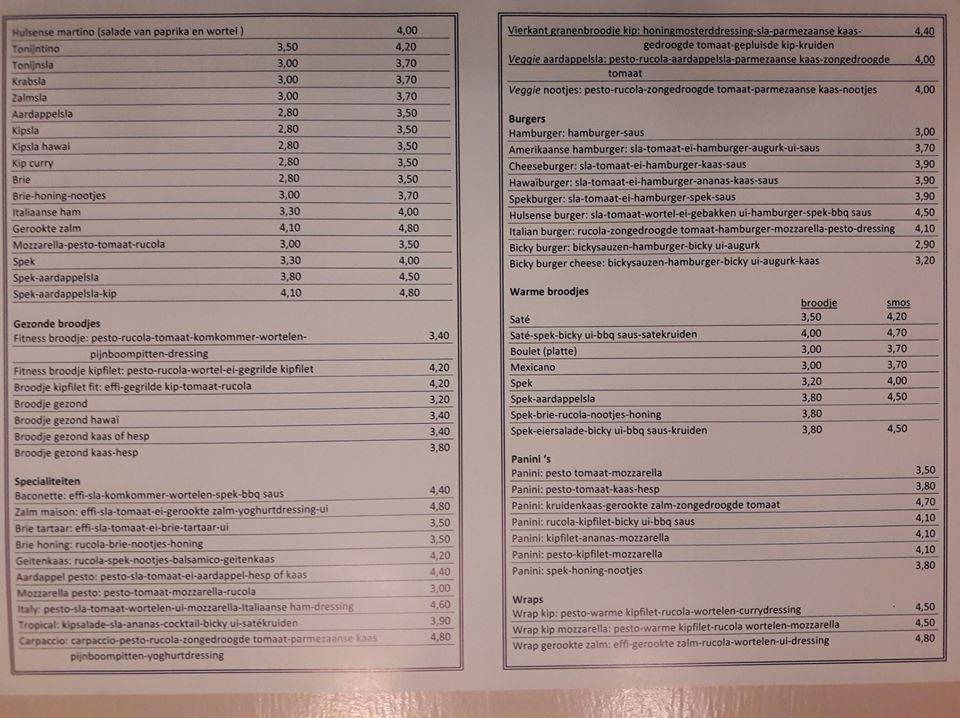 Menu at Bread Time Broodjeszaak, Balen