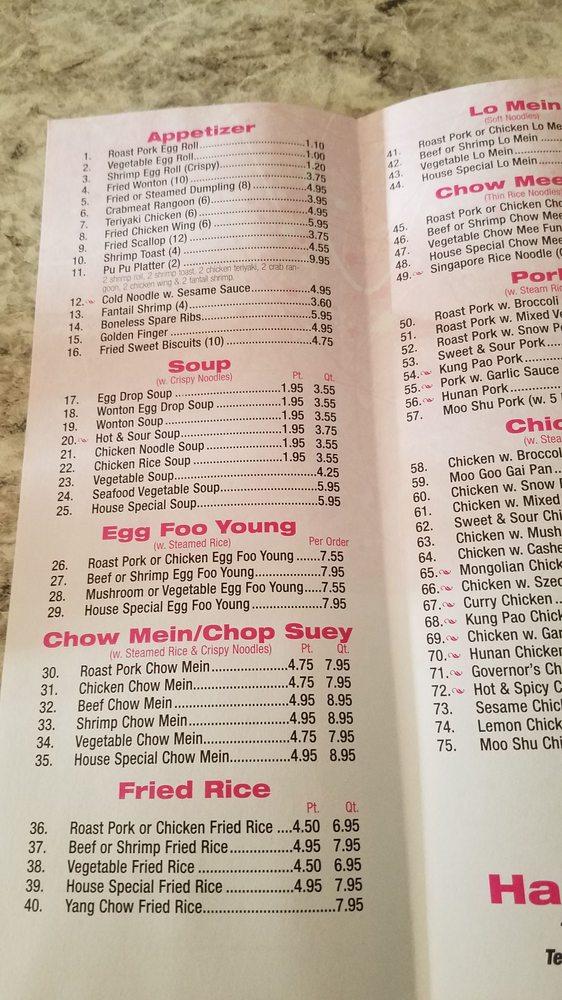 Menu at Happy Wok restaurant, Milwaukee