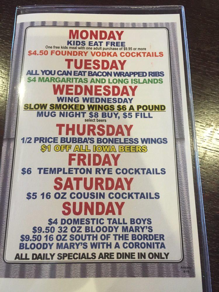 Menu at Jethro’s BBQ n’ LakeHouse, Ankeny