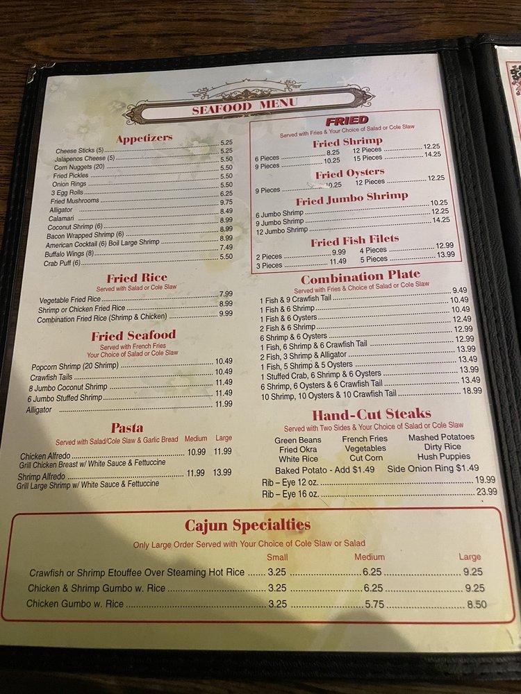 Menu at Red River Seafood & Steakhouse, Pineville, Monroe Hwy