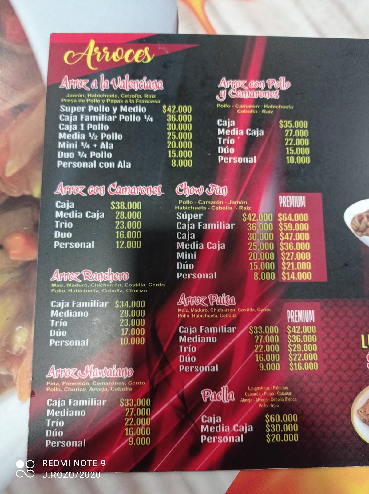 Carta del restaurante SeñorWok, La Tebaida, Cra. 8 #12-78