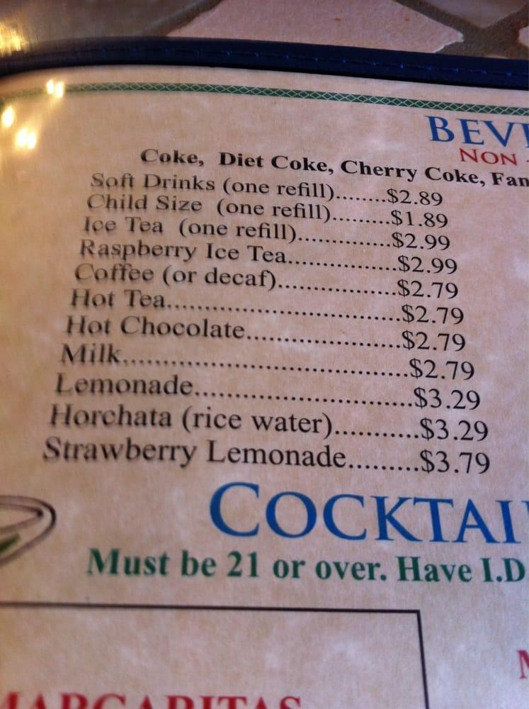 Menu at Isla Bonita Mexican Restaurant, Richland