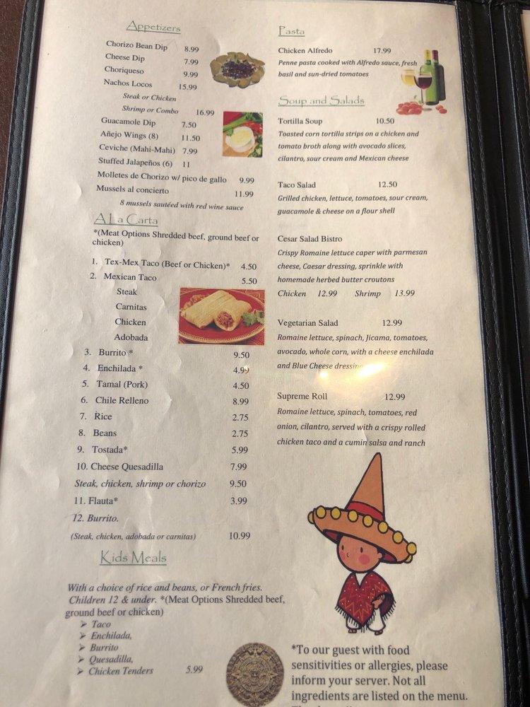 Menu at Anejo Bistro & Bar, Gunnison