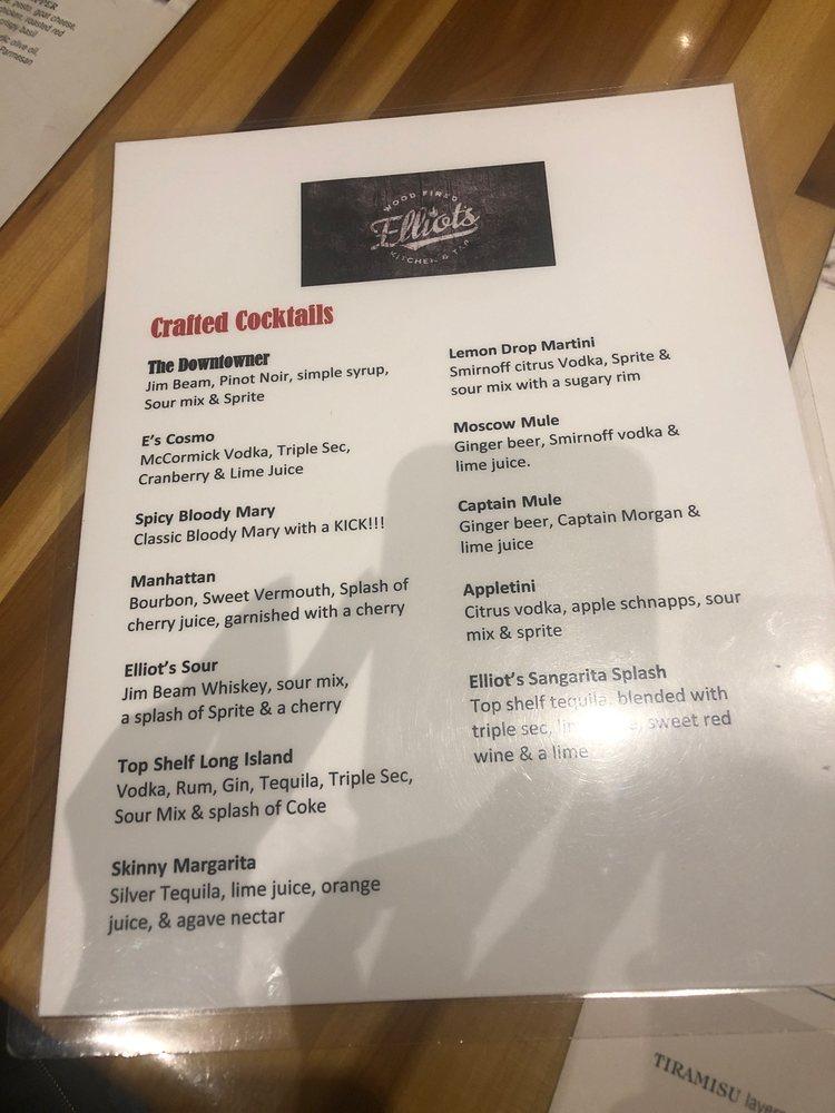 Menu at Elliot's Wood Fired Kitchen & Tap pub & bar, Newark