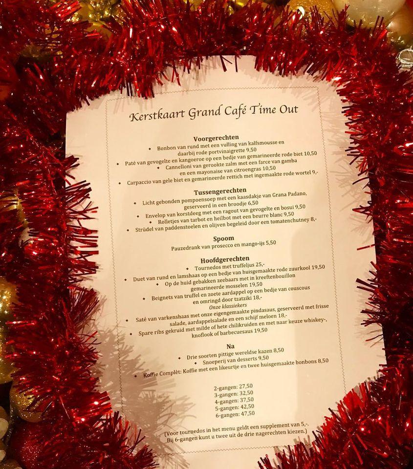Menu at Grand Café Time Out, Groningen