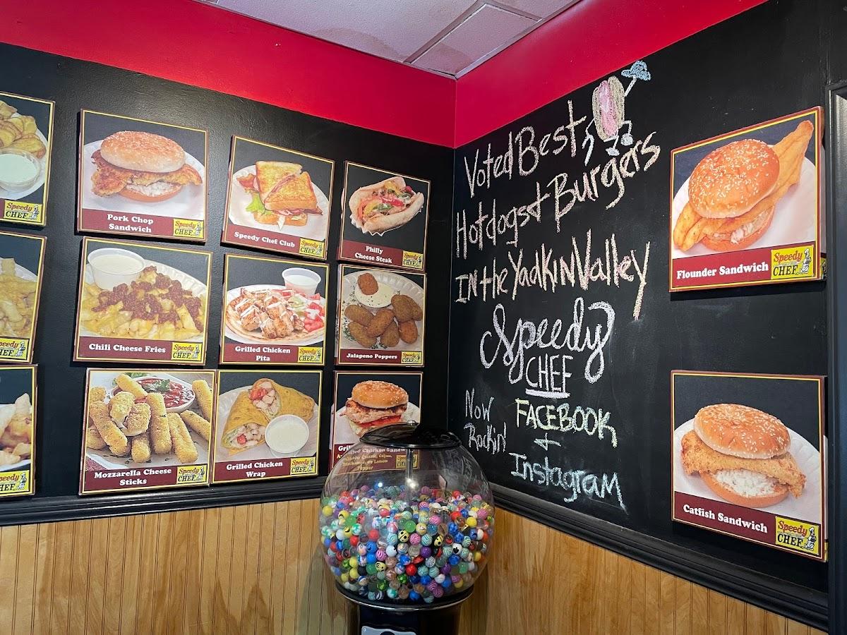 Menu at Speedy Chef restaurant, Elkin