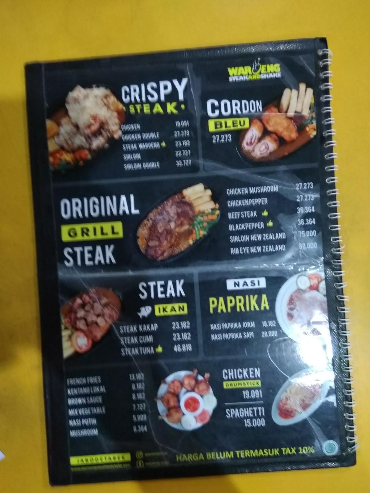Menu at Waroeng Steak And Shake Grogol Jakarta restaurant, Jakarta, Jl ...