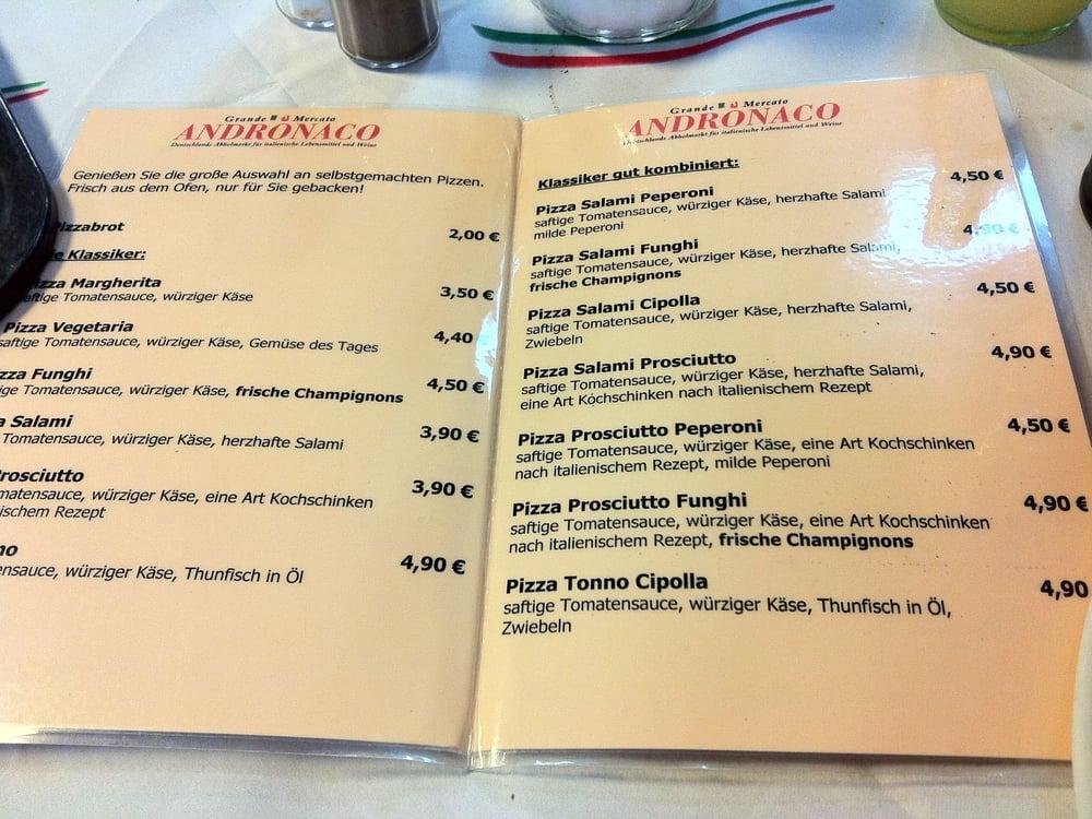 Speisekarte von Andronaco pizza, Köln