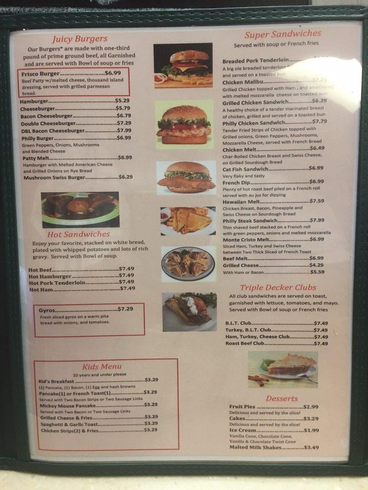 Menu at Edinburgh Diner restaurant, Edinburgh