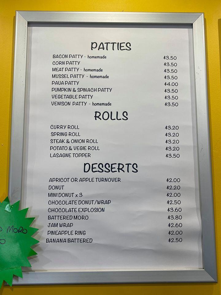 Menu at Salisbury Takeaways fast food, Richmond