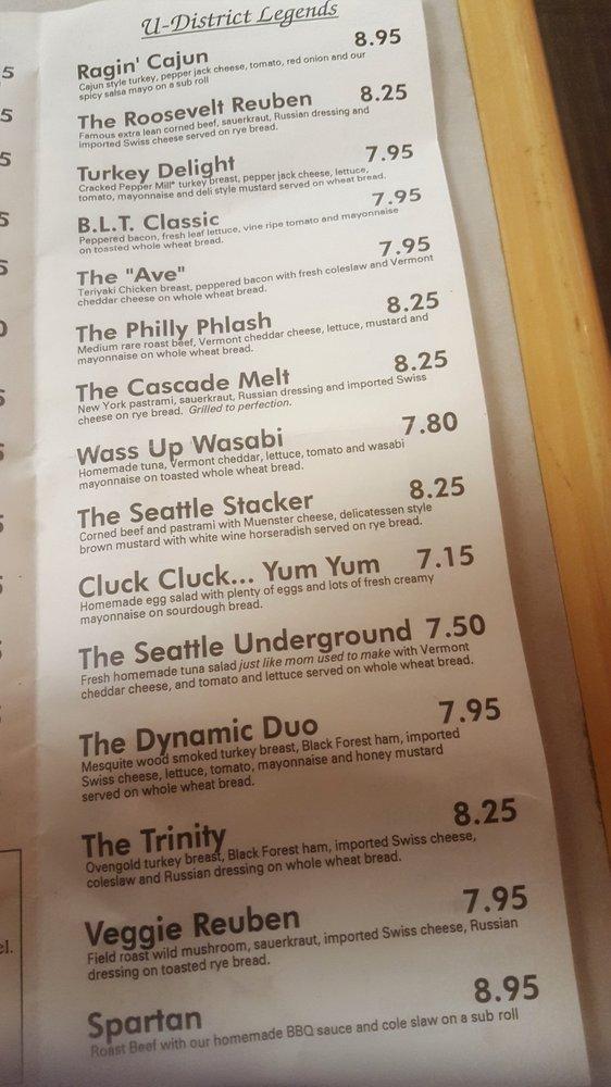 Menu at Trinity Market pub & bar, Seattle