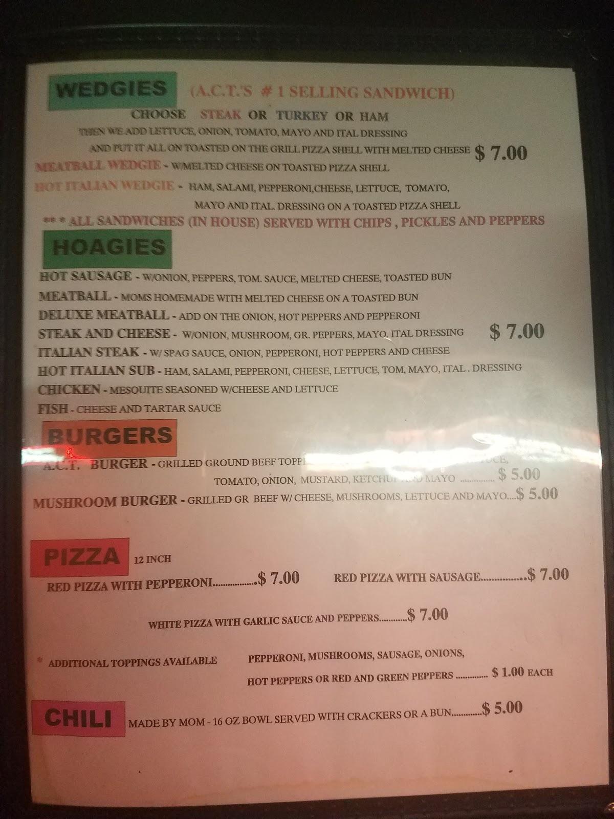 Menu at The Randy Bar, Sharon